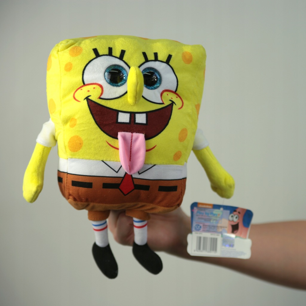 Spongebob, Maskotka pluszowa z brokatowymi oczami, 27 cm | Bajkownia.pl