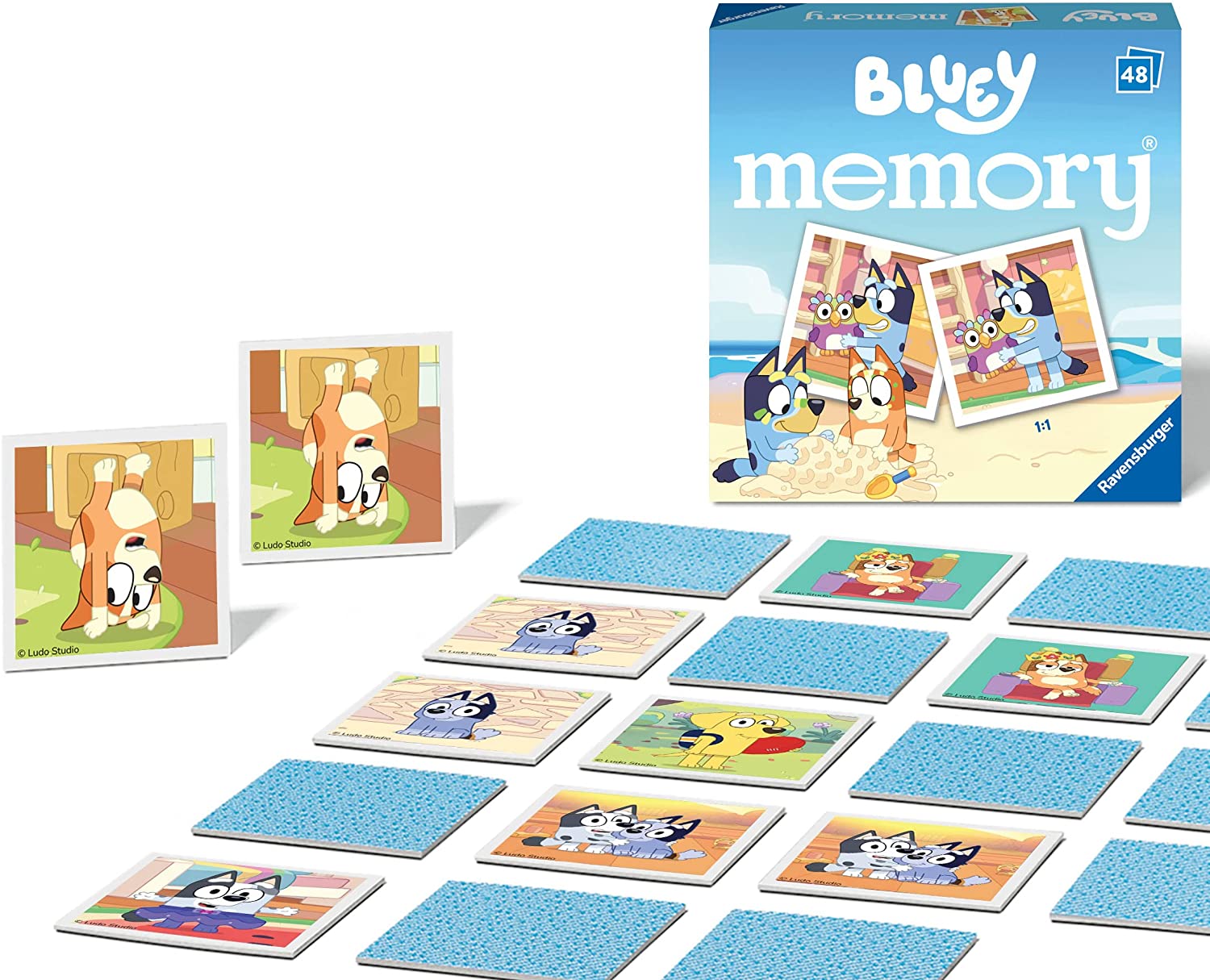 Ravensburger, Bluey, Gra pamięciowa Memory, 48 el. dla dzieci w wieku 3 ...