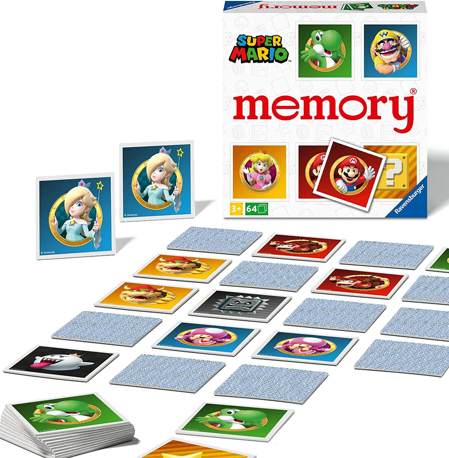 Ravensburger, Super Mario, Gra pamięciowa Memory, 64 el. dla dzieci w ...