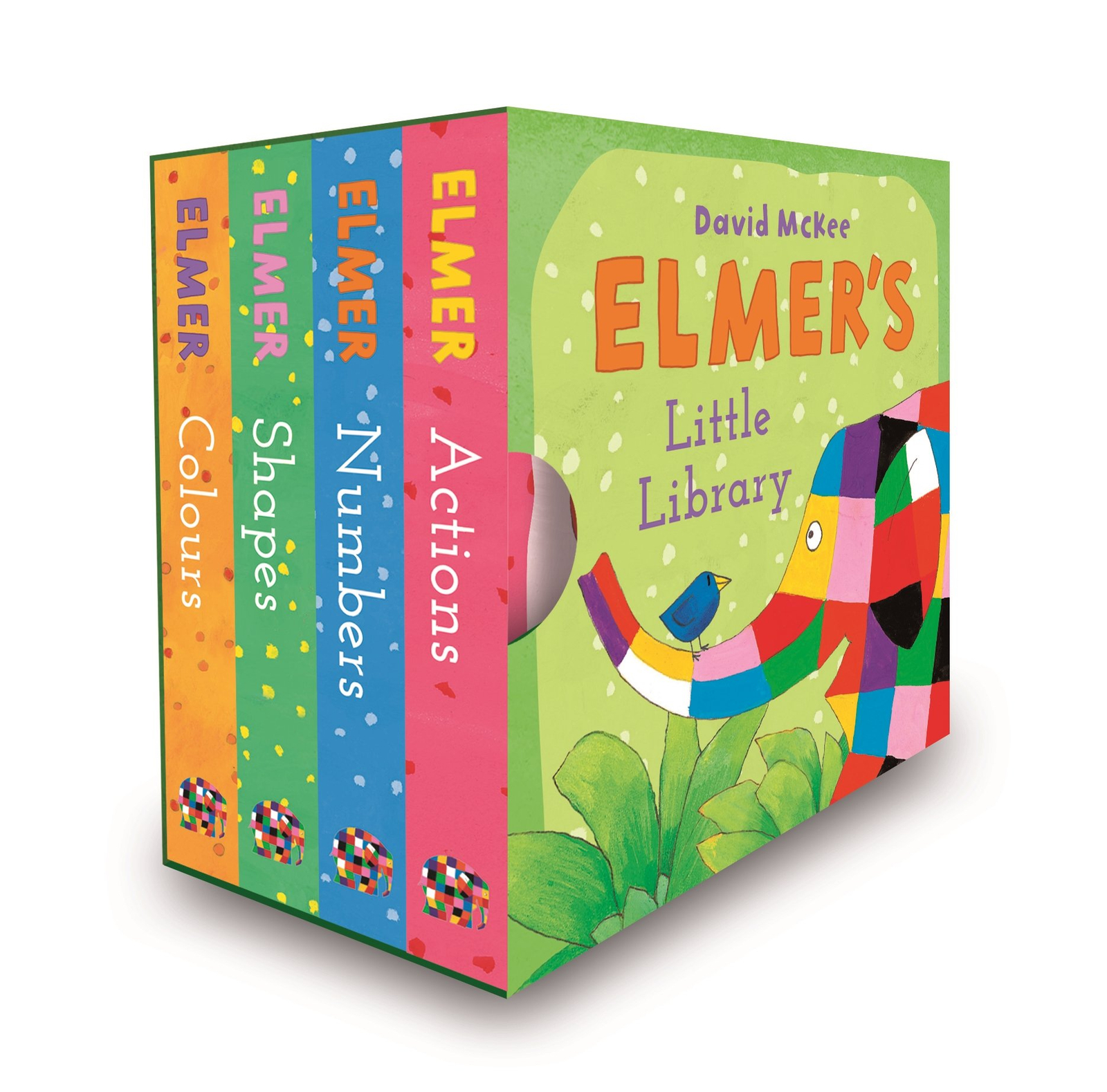Elmer, Słoń w kratkę, Mała Biblioteka, 4 mini książeczki w języku ...