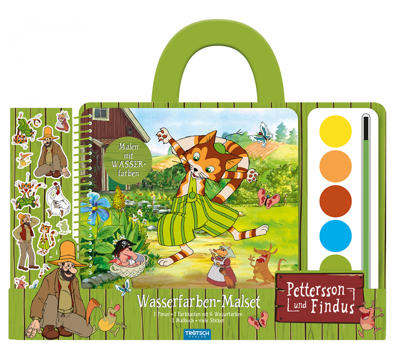 Pettson i Findus, Zestaw malarski Findus z paletą kolorów, 24 x 32 cm ...