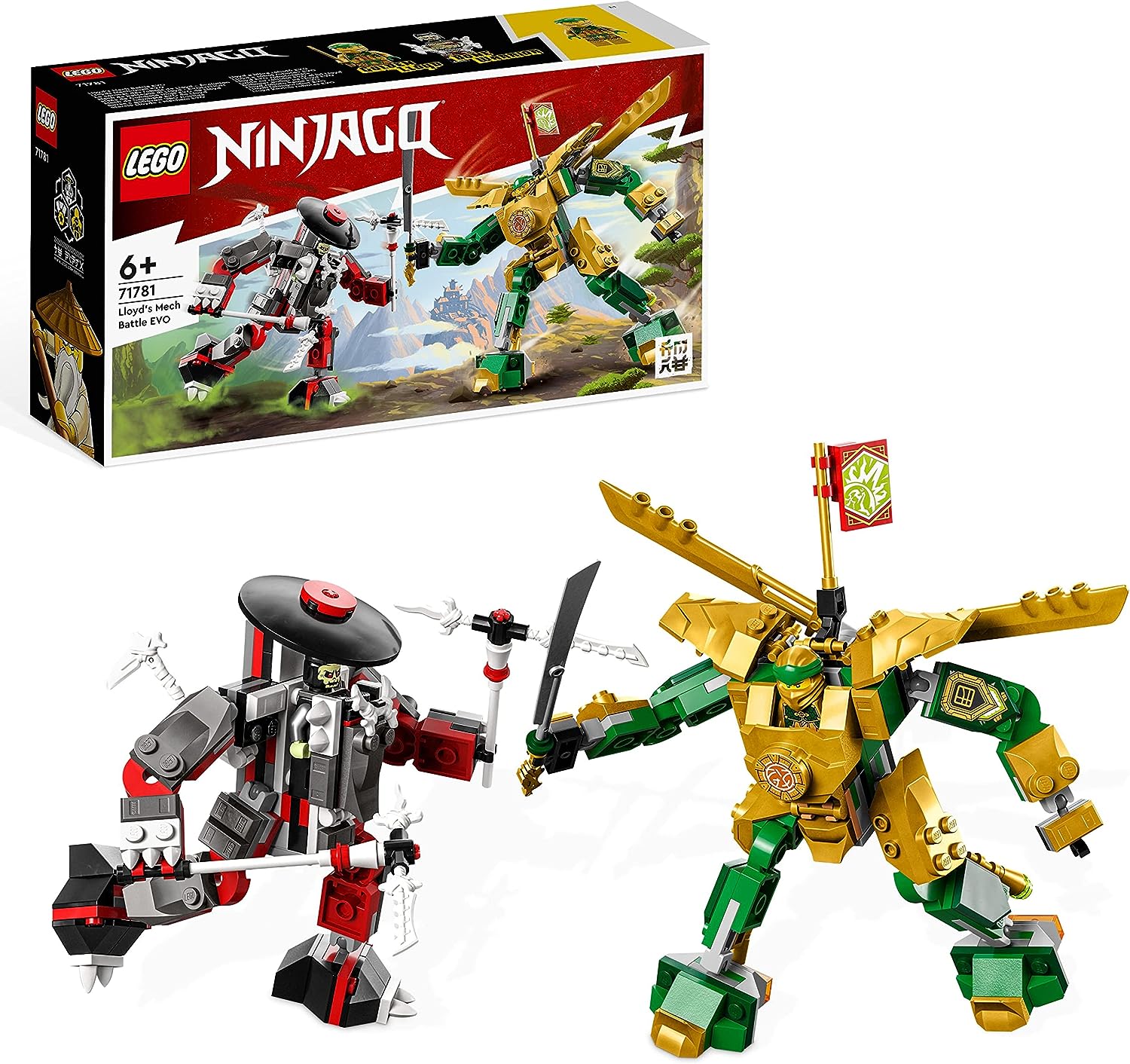Klocki Lego Ninjago 71781 Starcie Lloyda z Mechem EVO, 223 elementy, 2 ...